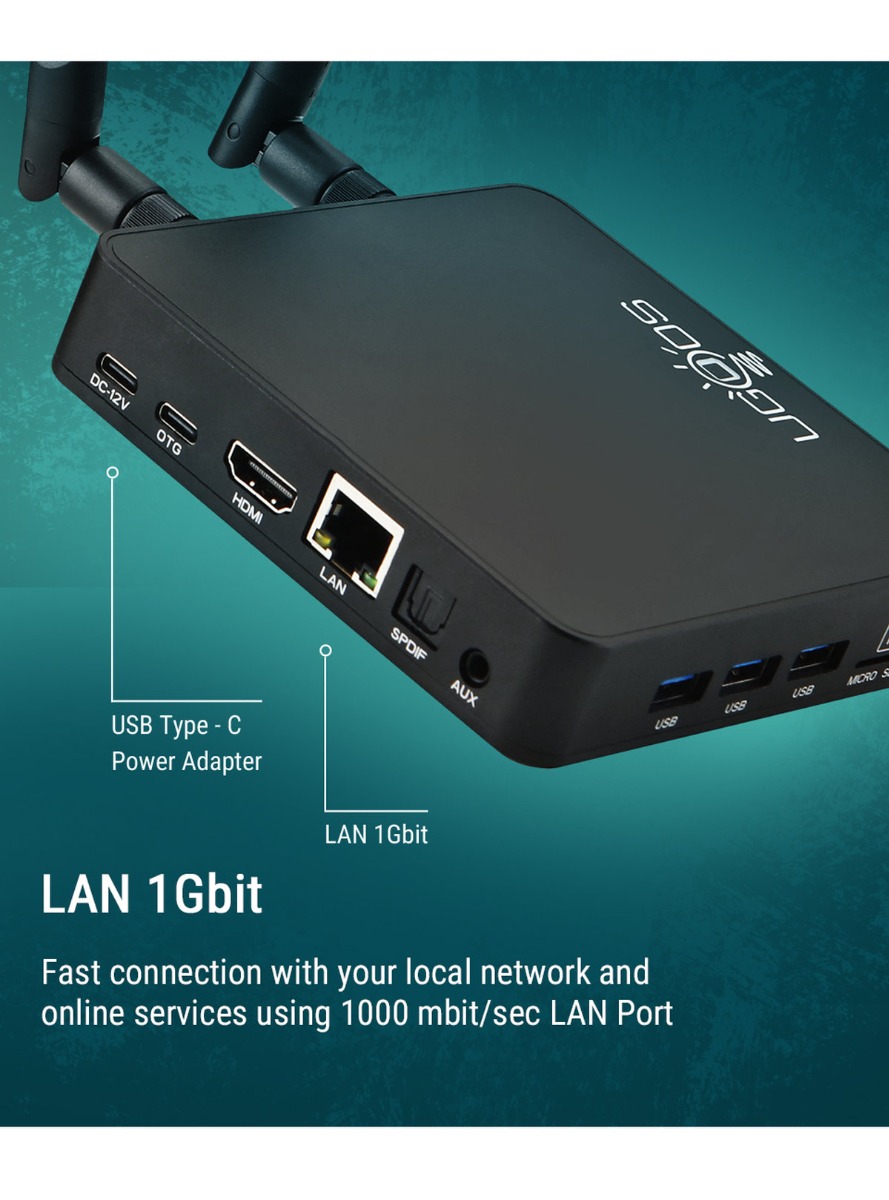 UGOOS AM9 Pro Smart-TV-Box Amlogic S905X5-J Cortex-A510 LPDDR5 4GB 64GB ...